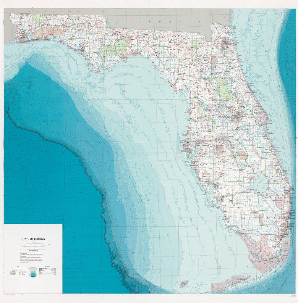 Framed Map of State of Florida – wallmapsforsale