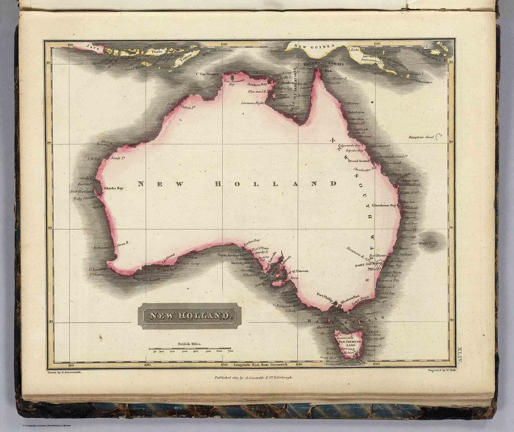 Framed Map of Australia, 1817 – wallmapsforsale