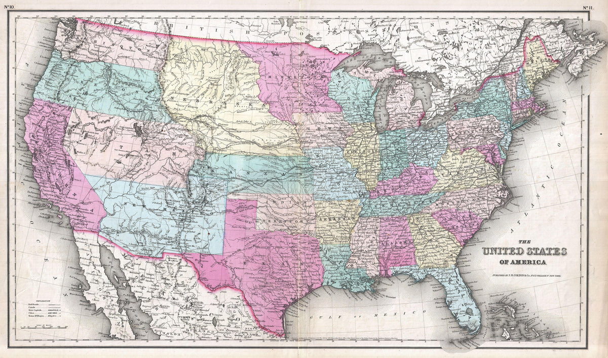 Map of the United States, 1857 – wallmapsforsale