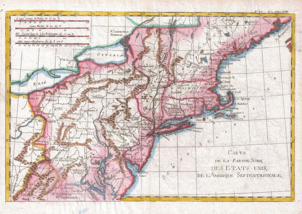 Map of Northern United States, 1780 – wallmapsforsale